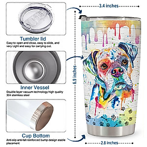 Limima Gifts for Boxer Lovers, Boxer Gifts for Owners, Birthday - Anniversary - Valentine Gift Ideas for Dog Lovers Dog Mom Dog Dad, Boxer Funny Facts Tumbler Cup Mug Water Bottle 20 Oz