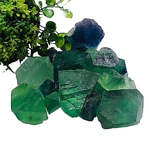 BAYDE Crystal Natural Green Fluorite Quartz Crystal Stone Rock Gravel Natural Tumble Stones for Fish Tank Aquarium Garden Decoration YICHENGYIN (Size : 90-100g)