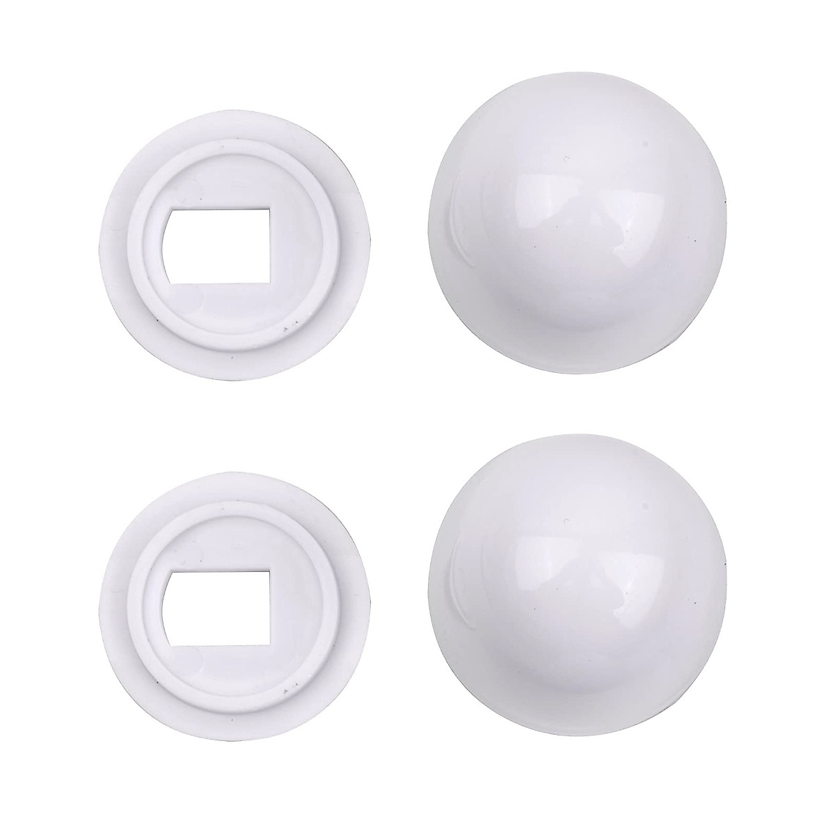 4 Pieces Toilet Bolts Caps, A.I.FORCE Toilet Bolt Covers, Universal Toilet Floor Caps with Extra Washers for Easy Installation, Plastic Round Push-On Toilet Bowl Bolt Caps Covers, 1.44" Height, Almond