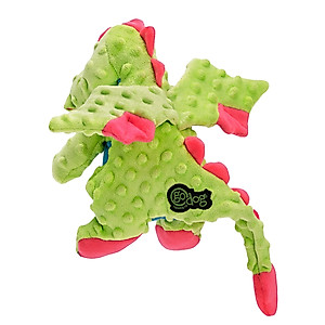 goDog Bubble Plush Dragons Squeaky Dog Toy, Chew Guard Technology - Green, Large