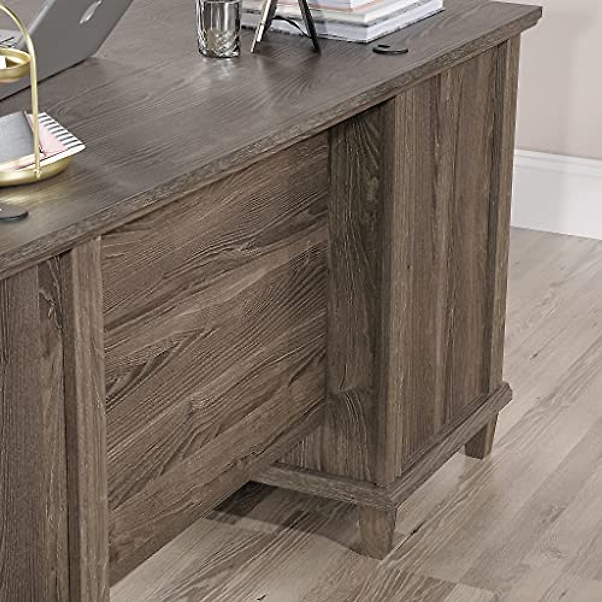 Sauder Hammond Desk, L: 67.56" x W: 29.21" x H: 30.0", Emery Oak Finish