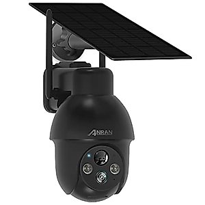 ANRAN 2K Security Camera Outdoor - Solar Camera Wireless with 360° View, Smart Siren, Spotlights, 3MP Color Night Vision, AI Human Detection, 2-Way Talk, Compatible with Alexa, Q3 Black