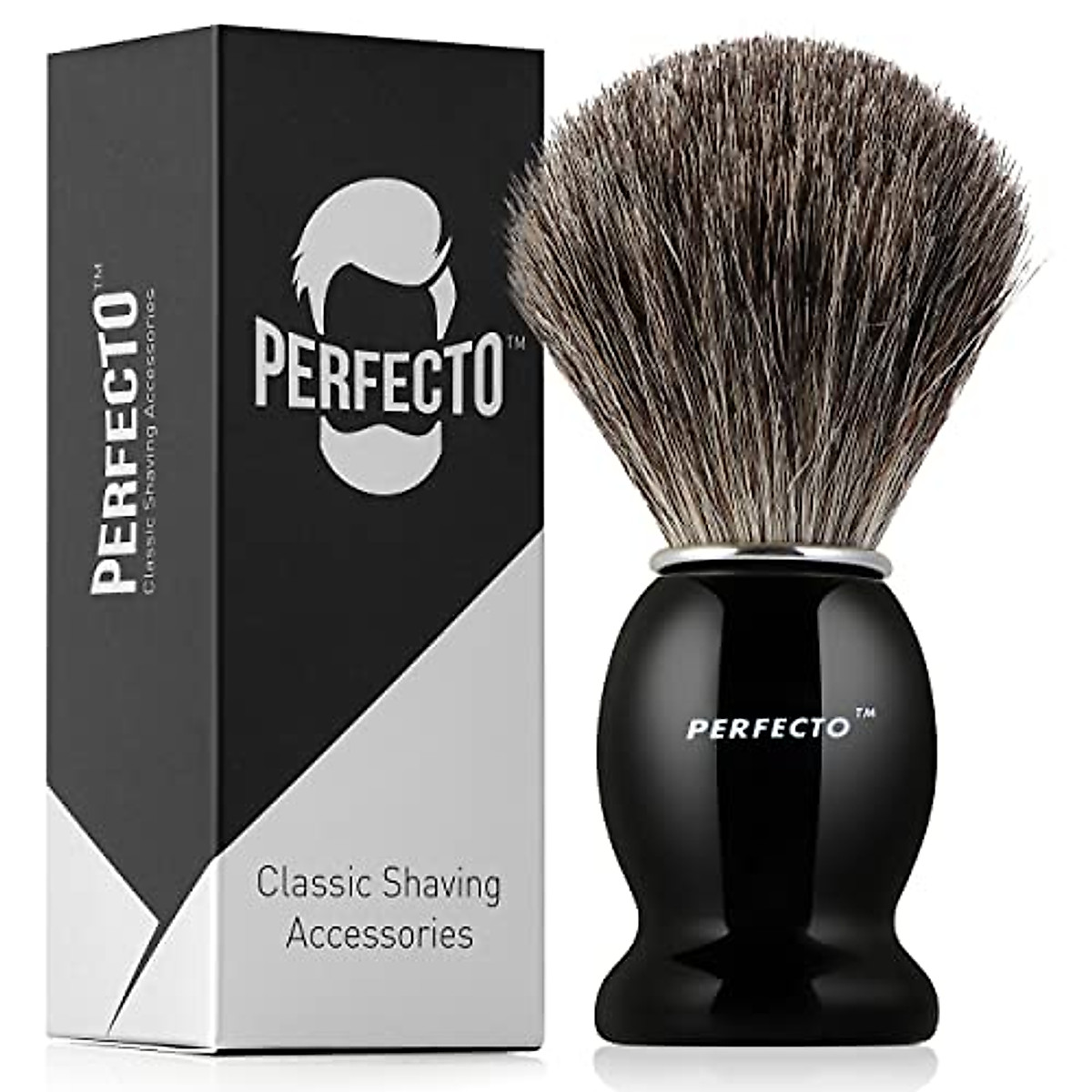 Perfecto Synthetic Bristles Shaving Brush For Men, Engineered for The Best Shave of Your Life. Shaving Brush - Shave Brush for Wet Shave for Safety Razor - Barbers Accessories, Gift For Him