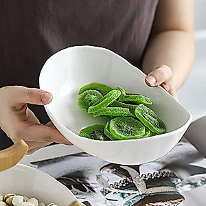 HOMKULA Fruit Bowl for Kitchen Counter - 3 Tier Ceramic Serving Bowls with Metal Stand, Tiered Fruit Basket for Fruit Vegetable Storage, Snack, Nuts, Cake, Dessert (Gold)