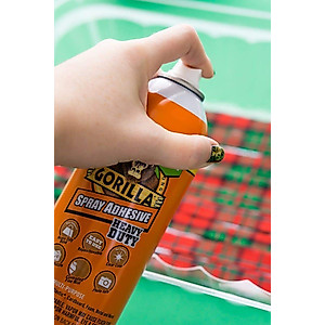 Gorilla Heavy Duty Spray Adhesive, Multipurpose and Repositionable, 11 Ounce, Clear (Pack of 2)