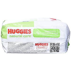 Huggies Natural Care Fragrance Free Baby Wipes, 552 Total Wipes 184 Count (Pack of 3), Packaging May Vary