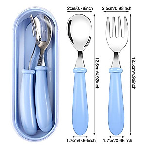 Toddler Utensils, Toddler Forks and Spoons,Stainless Steel Baby Utensils Baby Silverware Set with Storage Box for Safe Dining (3 Set with Case)