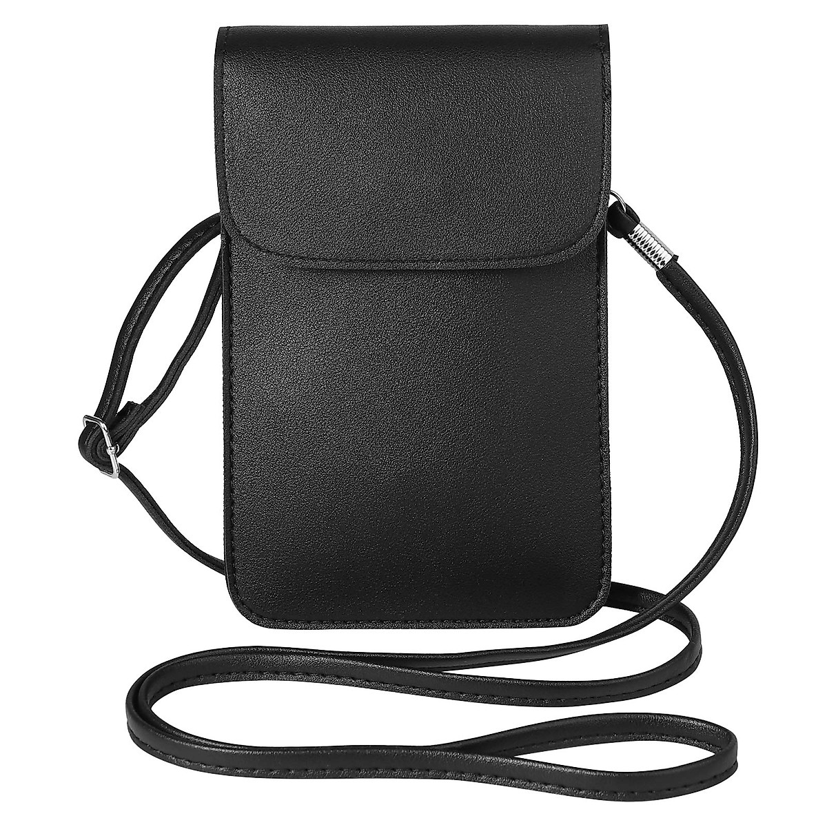 Bobrand Cell Phone Crossbody Bag for Women Shoulder Bags Touch Screen Wallet Purse with Clear Window(Black)
