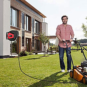 Retractable Extension Cord Reel, 50 FT Heavy Duty Industrial 14AWG/3C Power Cord, Outdoor Electrical Cord with 3 Grounded Outlets Lighted Triple Tap