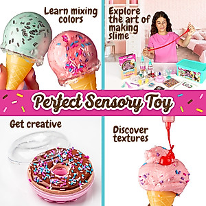 Original Stationery Sweet Sprinkles Ice Cream Slime Kit for Girls, Yummy Making to Create Sundae Girls & More, Fun Birthday Gift
