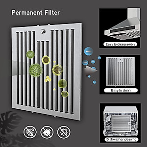 FIREGAS Wall Mount Range Hood 30 in. With 450 CFM Brushless DC Motor,9 Speed Exhaust Fan,LED Light,Soft Touch Control,Buffle Filter, Charcoal Filter included for Ducted/Ductless Range Hood Convertible