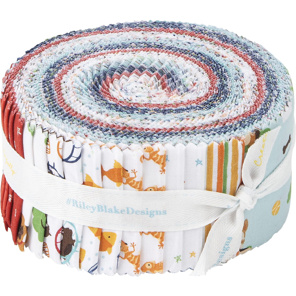 Lori Whitlock Pets Rolie Polie 40 2.5-inch Strips Jelly Roll Riley Blake Designs RP-13650-40