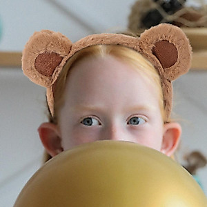 Beaupretty 3pcs Bear Ears Headband Halloween Animal Cosplay Headwear Party Prop Favors for Women Girls Brown