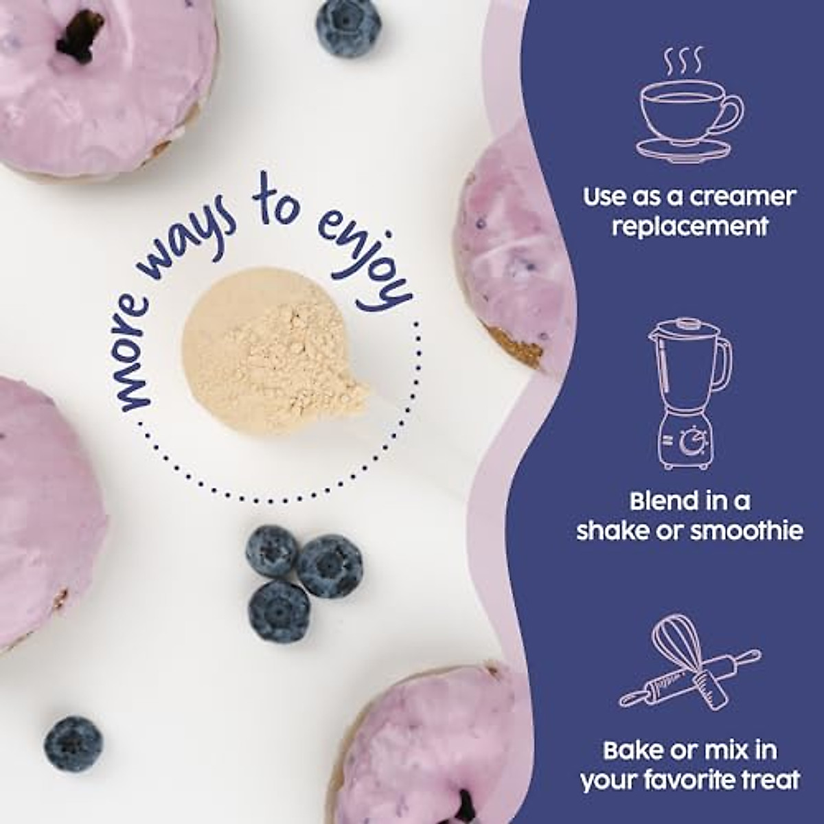 BOWMAR NUTRITION Vegan Protein, Vegan Gluten Free Protein Powder, 20-22g of Protein, Low Fat, Delicious Tasting. Pea, Pumpkin Seed, Watermelon Seed, & Sunflower Seed Protein (Blueberry Donut)