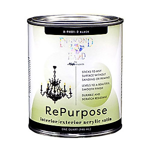 Majic PAINTS Interior/Exterior Satin Paint, RePurpose your Furniture, Cabinets, Glass, Metal, Tile, Wood and More, Black, 1-Quart ​, 32 Fl Oz (Pack of 1)