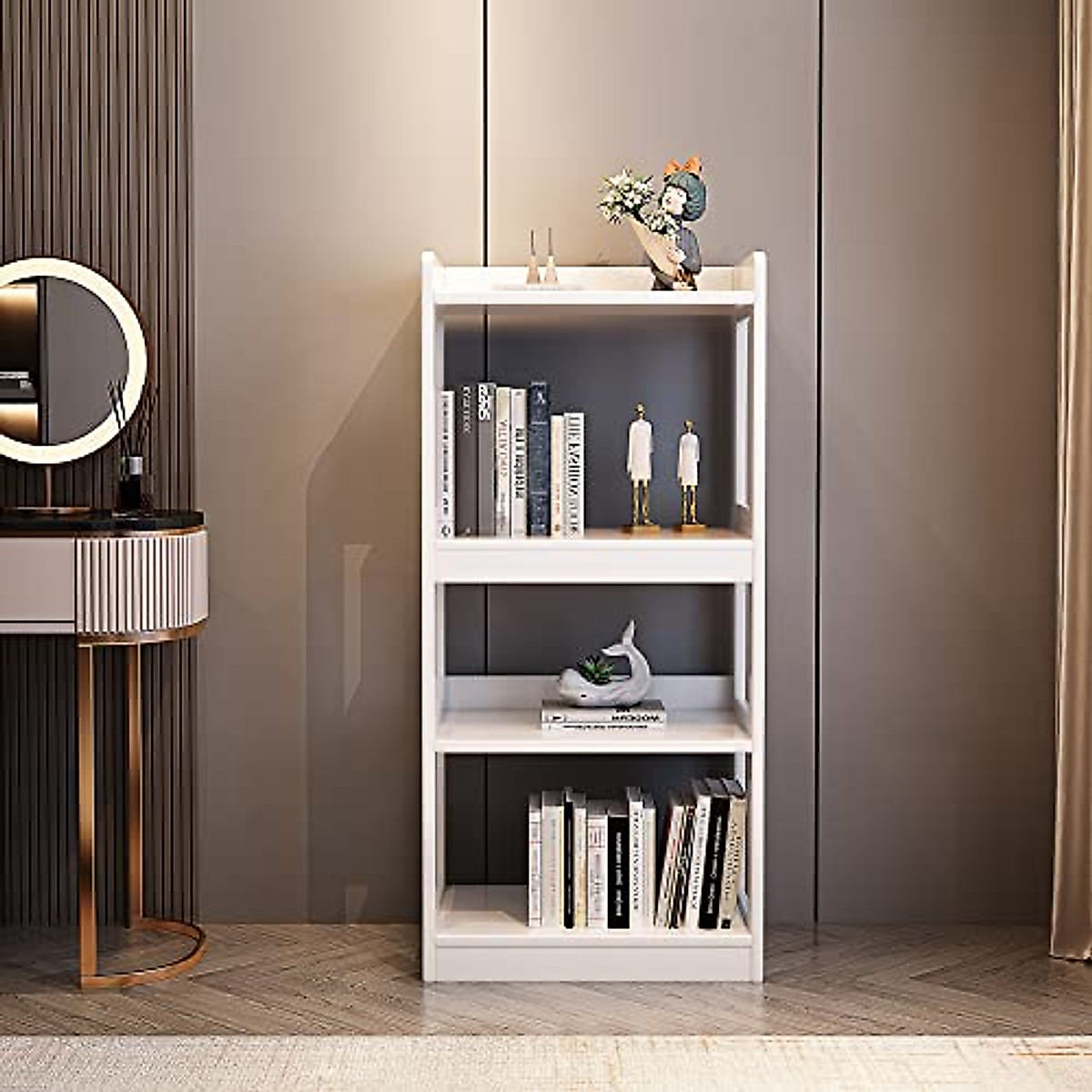 BALANBO 4-Bookshelf Cube Simple Shelf Display Rack Multifunctional Storage Display Rack Suitable for Home Office Living Room Decoration-White…