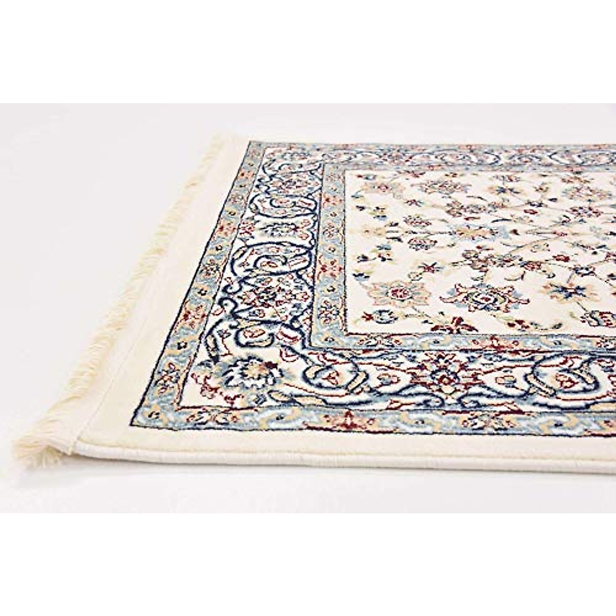 Unique Loom Narenj Collection Area Rug - Leeds (3' x 13' 1" Runner, Ivory/ Blue)