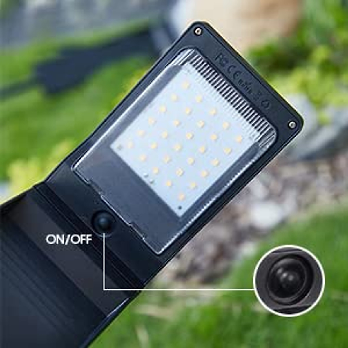 NATSUKAWA Solar Outdoor Lights Waterproof, L-Shaped Black Solar Pathway Lights,3 Lighting Modes Solar Powered for Pathway Garden Yard Spot- 2 Pack White