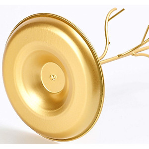 ChezMax Jewelry Display Necklace Earring Organizer Holder Metal Birds Tree Stand with Tray Antique Bracelet Rings Rack Tower Decoration for Women Girl Gold 9.4 Inch