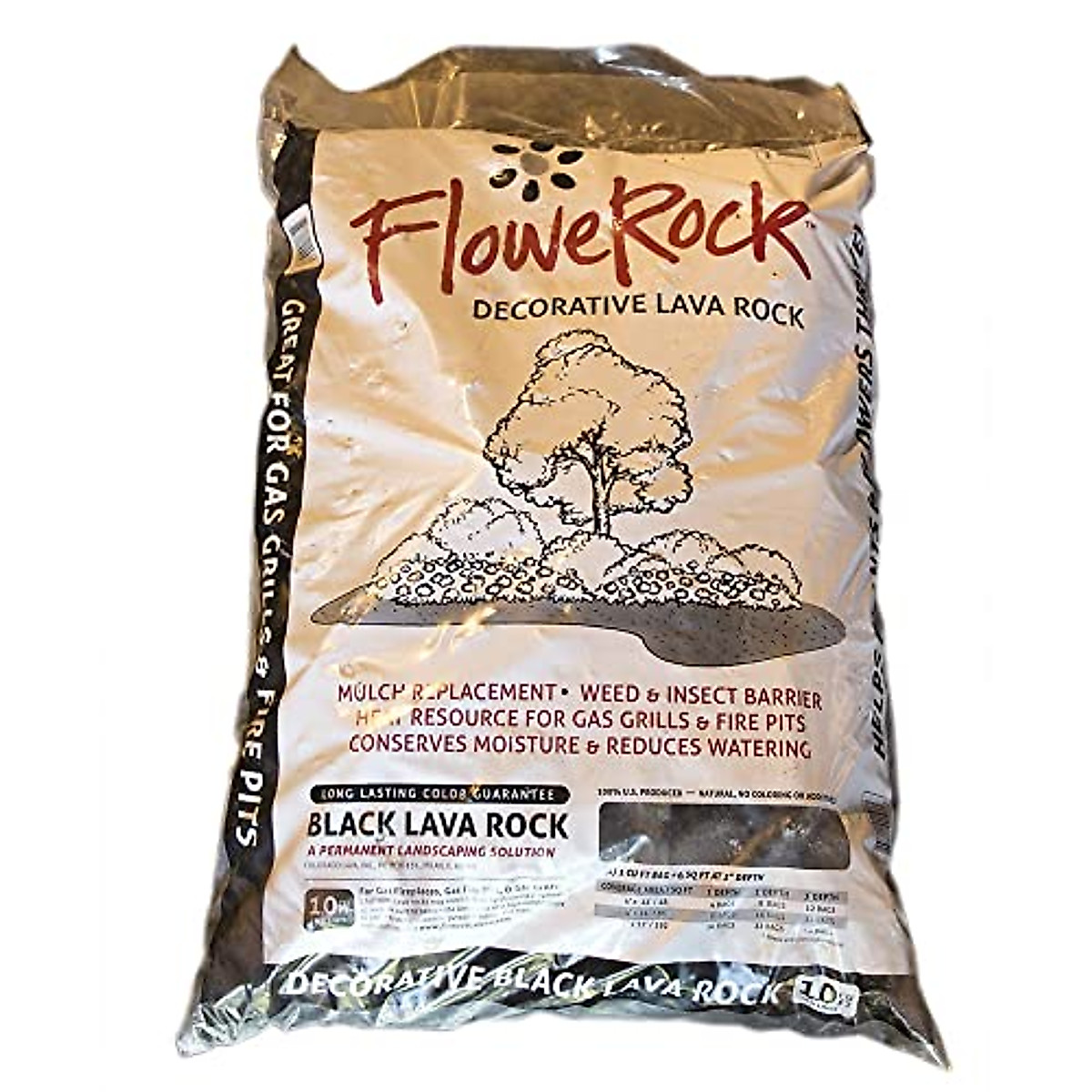 Black Lava Rocks for Fire Pit, 1 Cu Ft, (35 to 40 pounds). Naturally Formed Volcanic Rock Mined in the USA. Varies In Size From 1/2" to 1 1/2"