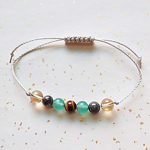 LFaize Money Maker, Pyrite, Aventurine, Tiger Eye, Citrine, Meditation, Wealth, Abundance, Prosperity, String Bracelet