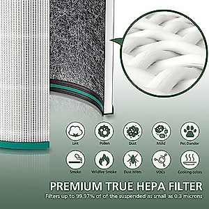 2 Pack HP01 HP02 HEPA Filter Replacement Compatible with Dyson HP01 HP02 DP01 DP02 Desk Purifiers, Replaces Part # 968125-03, Fit for Dyson Pure Hot Cool Link Air Purifier Filter