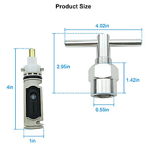 1222 Replacement Cartridge and Puller, Faucet Shower Valve Cartridge and Removal Tool Pack for One-handle Posi Temp Faucet Cartridge, Bathtub Cartridge Replacement Plastic and Brass Faucet Repair Tool