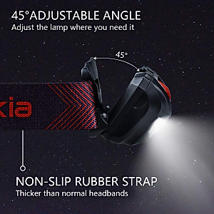 Vekkia Ultra Bright LED Headlamp-5 Lighting Modes,White & Red LEDs Head Lamp, Camping Accessories Gear. IPX6 Waterproof Headlight for Running,Cycling,Fishing,Hiking,Repairing. Batteries Included