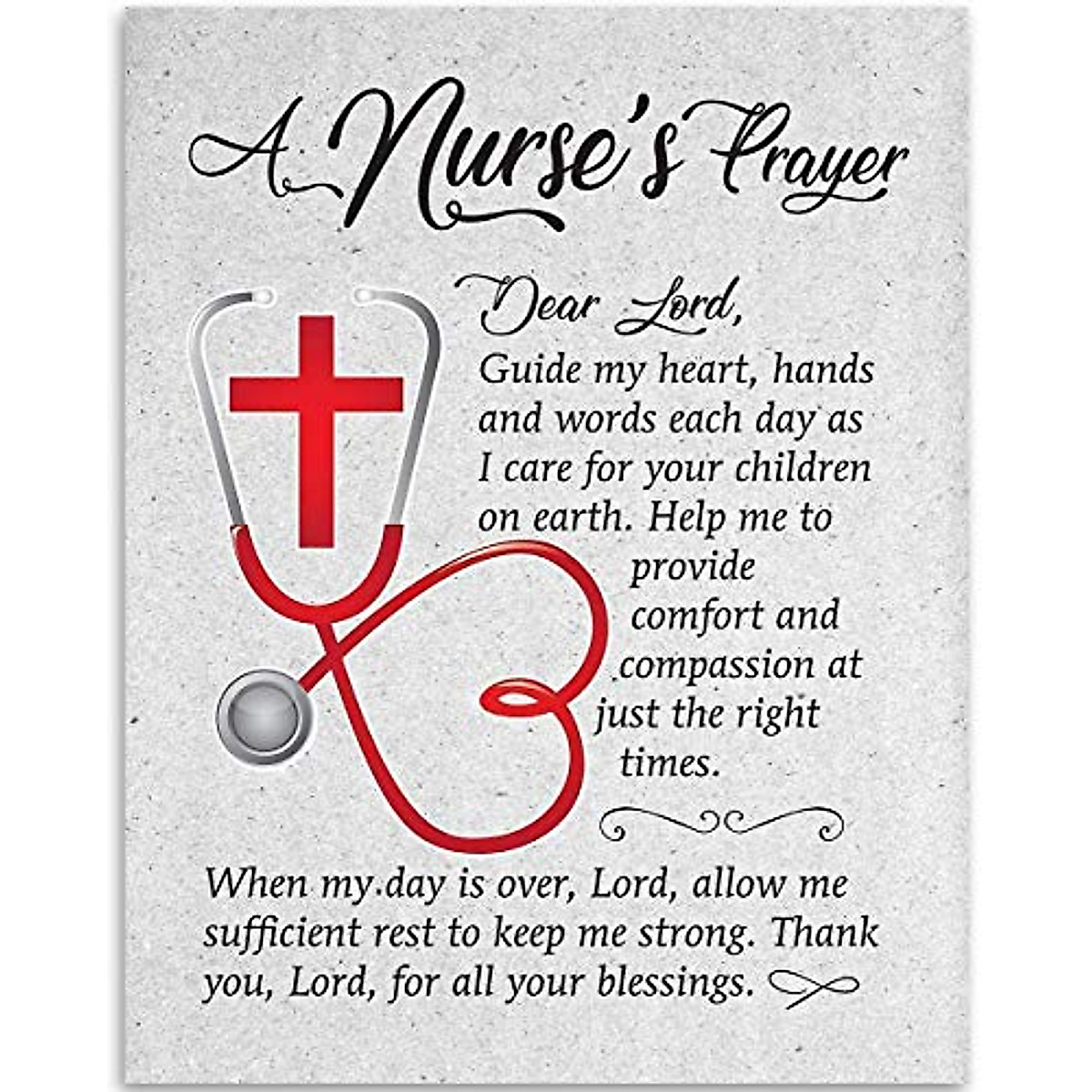 Dear Lord - A Nurse's Prayer - 11x14 Unframed Art Print - Great Gift For Nurse's Day and Home and Office Decor Under $15