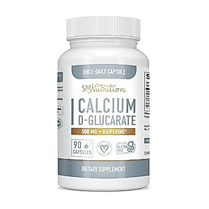 Calcium D-Glucarate | 500mg | CDG for Liver Detox & Cleanse, Metabolism, Hormone Balance, & Menopause Support* | Vegan.org Certified, Non-GMO, Gluten-Free Calcium D Glucarate | 90 Ct. (3-Month Supply)