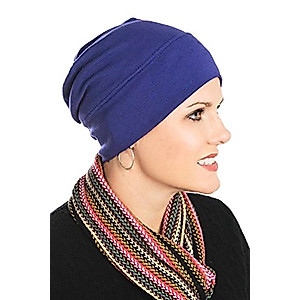 Headcovers Unlimited Cotton Relaxed Beanie-Caps for Women with Chemo Cancer Hair Loss Charcoal