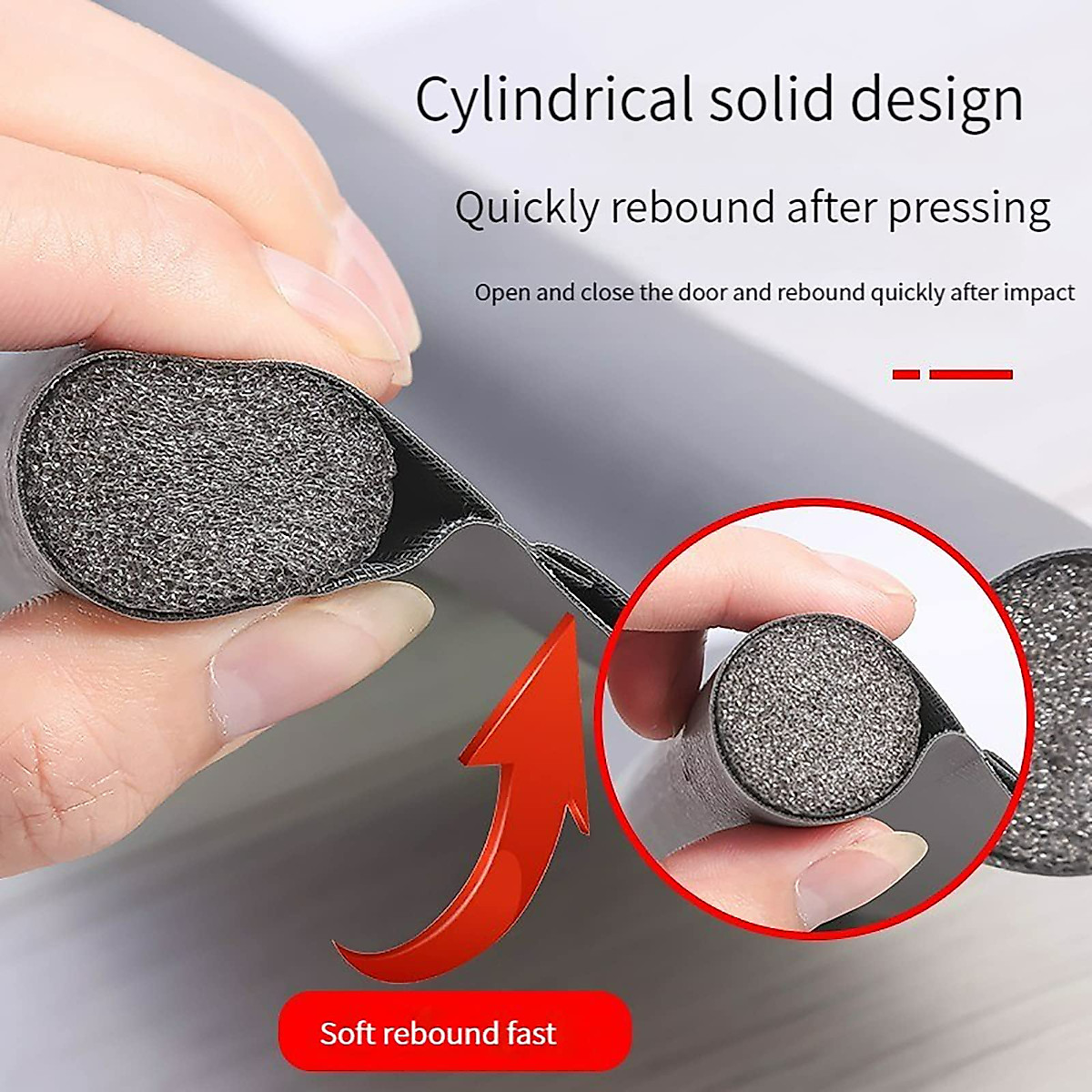 Door Draft Stopper 37 Inch Adjustable Door Bottom Stopper Dust-Proof, Draft-Proof, Water-Proof, Winter-Proof, Block Light, Block Noise (Grey)