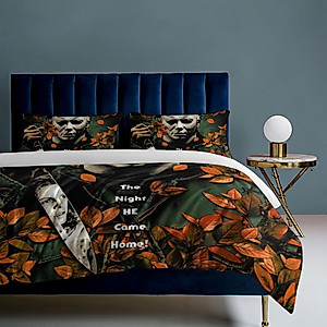 Pbunlkl Michael Killer Myers 3-Piece Bedding Set Duvet Cover Pillow Shams Set Soft Lightweight Comforter Cover Set 86"x70"
