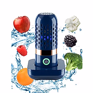 BCRTO Vegetable and Fruit Cleaner Machine, Aquapur Water-Proof Fruit Cleaning Device with OH-ion Purification Technology 250min Working time and Wireless Charging, for Cleaning Fruit, Grain,Meat