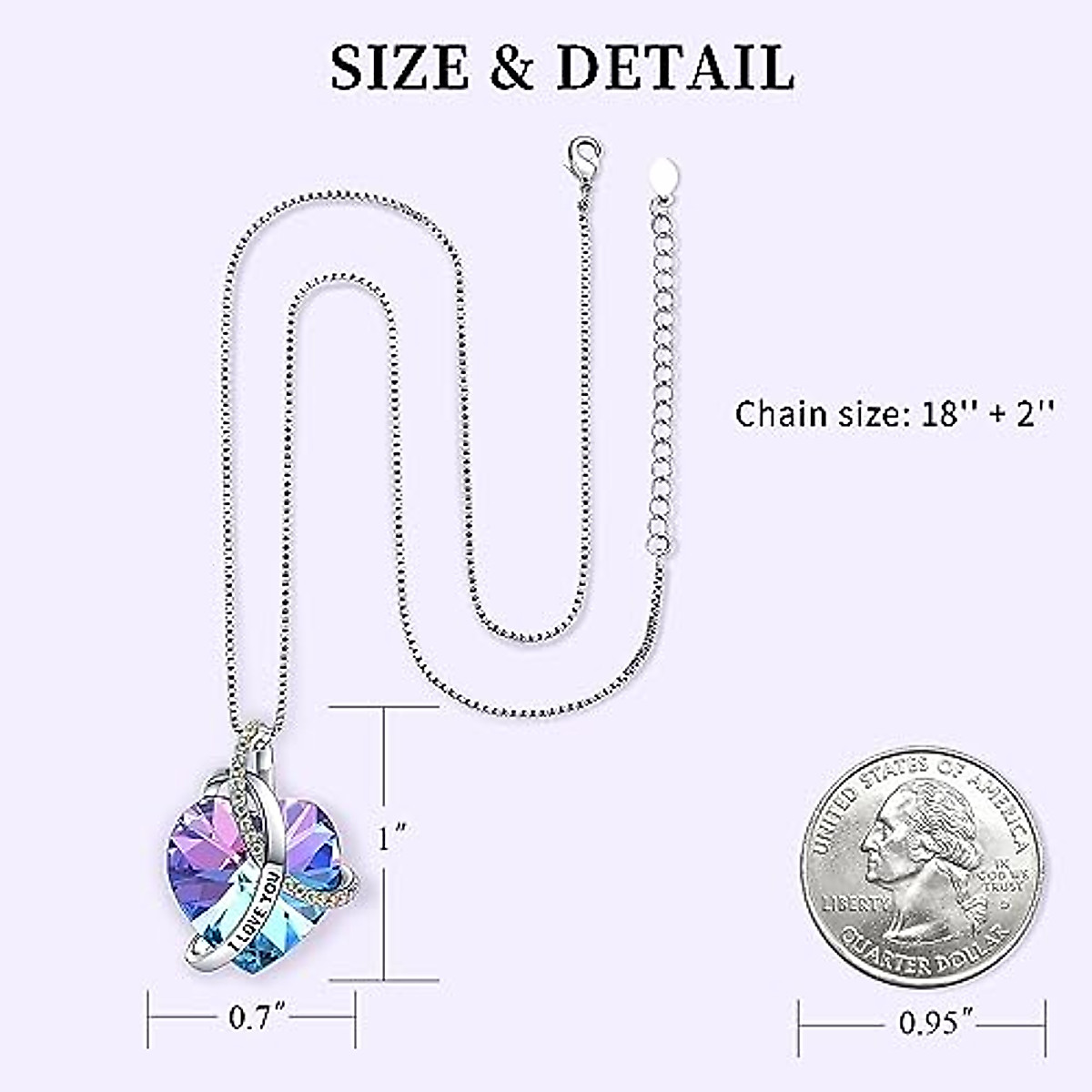 EleShow Sterling Silver Moissanite Necklace for Women, Dainty Circle Necklace, Mothers Day Gifts for Women Mom Wife (Purple)
