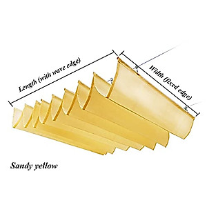 exproyzk Pergola Shade Cover Awning - Retractable Waterproof for Patio Deck - Slide on Wire Wave Shade Sail (Color : Sand, Size : 1.5x4m)