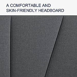 Molblly Twin Bed Frame Upholstered Platform with Headboard and Strong Wooden Slats, Strong Weight Capacity, Non-Slip and Noise-Free,No Box Spring Needed, Easy Assembly,Dark Grey Twin Bed