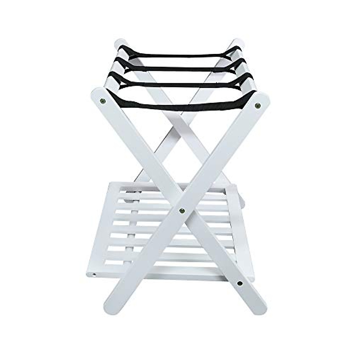 Casual Home Shelf-White Luggage Rack, 26.75" Wide