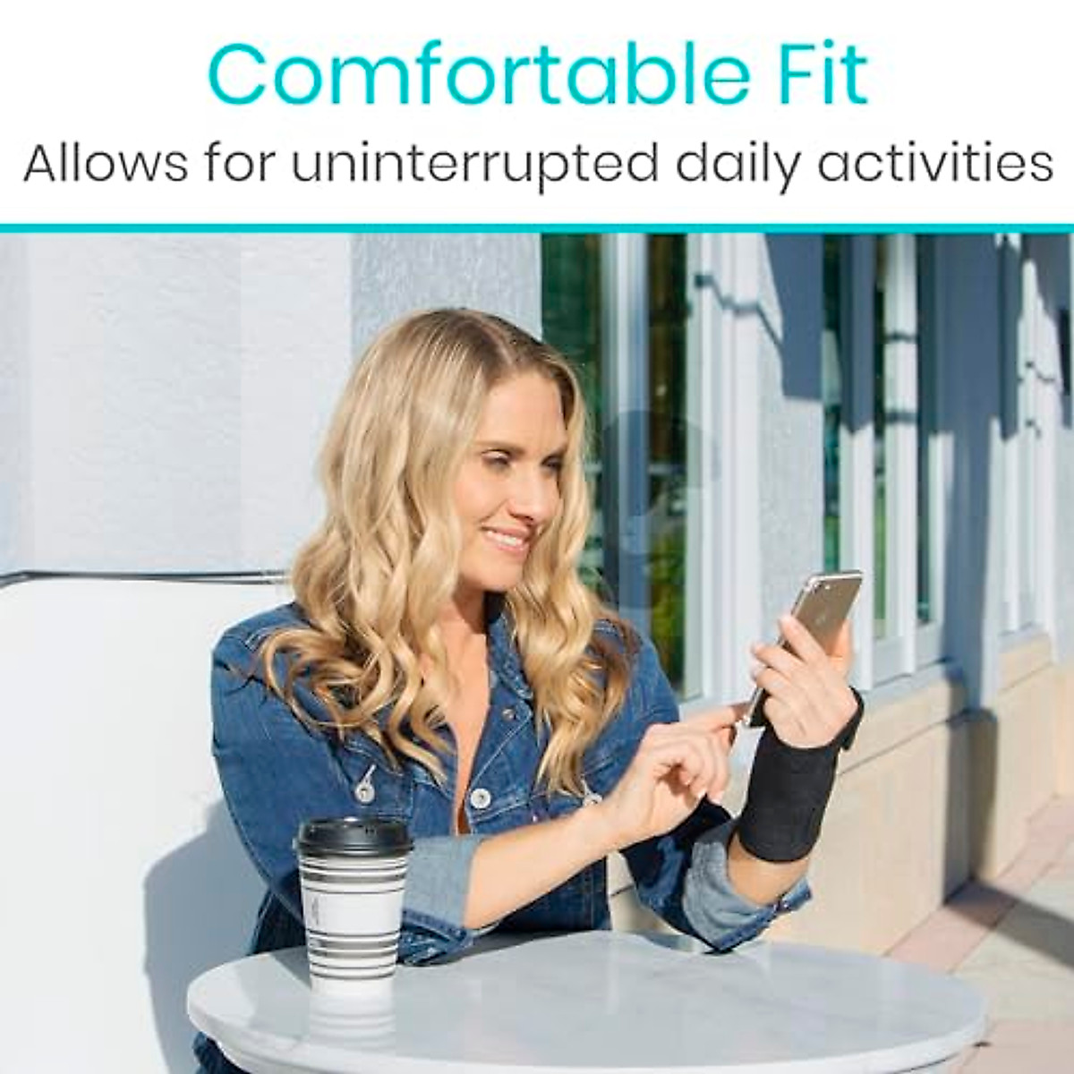 Vive Wrist Brace - Carpal Tunnel Hand Compression Support Wrap for Men, Women, Tendinitis, Bowling, Sports Injuries Pain Relief - Removable Splint - Universal Ergonomic Fit (Black, Left)