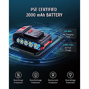 TERRADISE Electric Pruning Shears for Gardening, Power Garden Shears with Rechargeable 2000mAh Battery & Sheath, Cordless Hand Pruner w Adjustable Cutting Width, Hand Held Tree Trimmer Hedge Shears