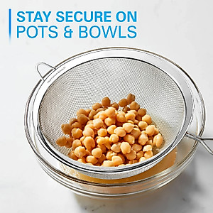 Hamilton Beach Fine Mesh Strainer - Stainless Steel Fine Mesh Sieve - Set of 3 Strainers for Baking, Pasta, Rice, Flour & Vegetable, Tea Sifter, Food Strainer with Long Handle - Perfect Kitchen Tool