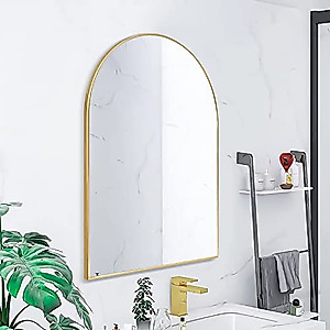 SCWF-GZ 24x36 Arch Mirror Square Wall Mounted Metal Frame Mirrors for Entryway Bedroom Bathroom Living Room 22x30 24x36 inch Black Silver - Gold