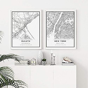 Skanndi Duluth Map Print, Minnesota MN USA Map Art Poster, Superior Modern Wall Art, Street Map Artwork 18x24