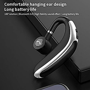 Wireless Earbuds,Bluetooth 5.0 Wireless Headset Ear-Mounted Noise Cancelling Deep Bass Stereo Earphone with High Power Long Standby Headphone for Phone Black One Size