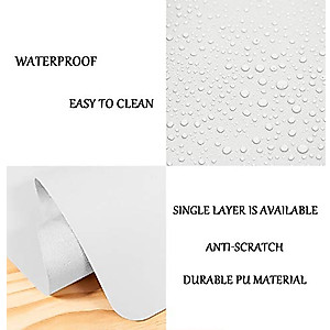 Desk Pad White, Laptop Desk Mat Waterproof Leather Desk Mat,Desk Organizers and Accessories(White, 31.5" x 15.7")