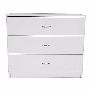 MJWDP (66 x 33 x 56) cm FCH Simple 3-Drawer Dresser White Night Table Bedside Table Nightstand