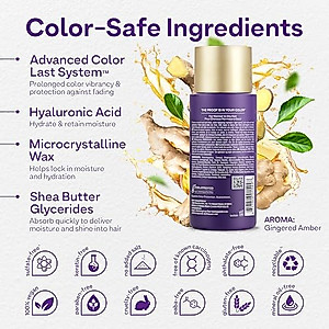 Colorproof Moisture Styling Crème 6.7FL. Oz. Leave-In Moisturizing Heat and Color Protection Cream for Smooth & Soft Finish, Gingered Amber Scent