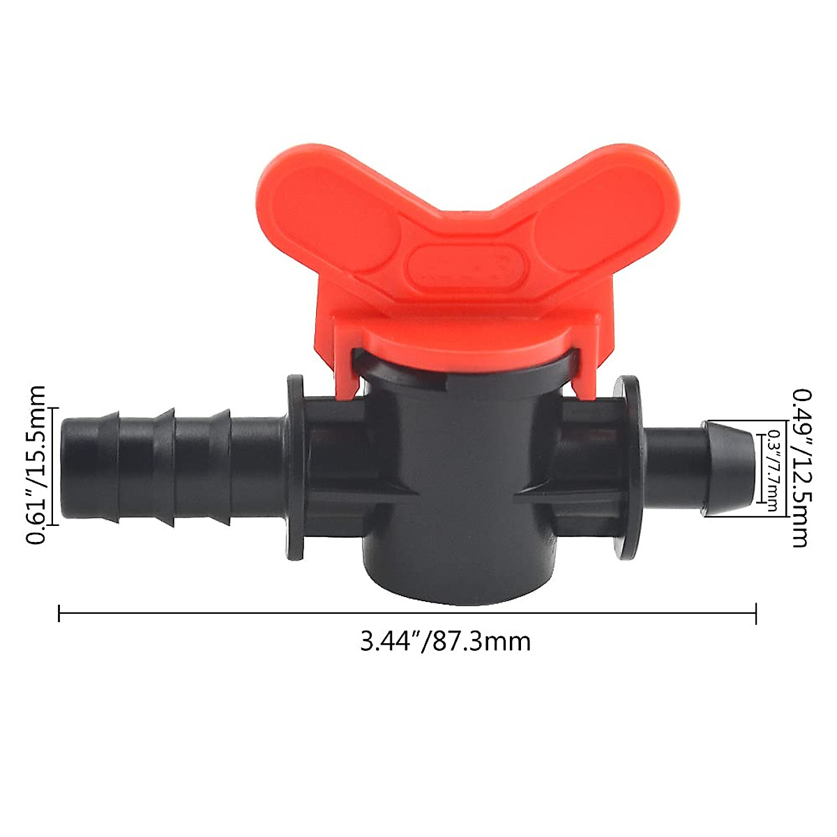 WMYCONGCONG 8 PCS Drip Irrigation Switch Valve 1/2 Inch Valve Bypass Drip Irrigation Barbed Ball Valve for Drip Irrigation Aquarium Hose Tube (8 PCS)