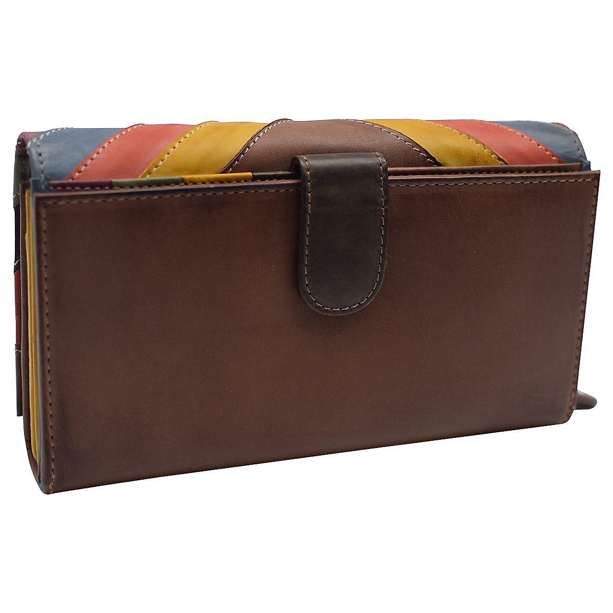 Swiss Marshall Womens Wallet RFID Blocking Genuine Leather Large Capacity Clutch Purse Smartphone Wallet Credit Card Holder (Multicolor)