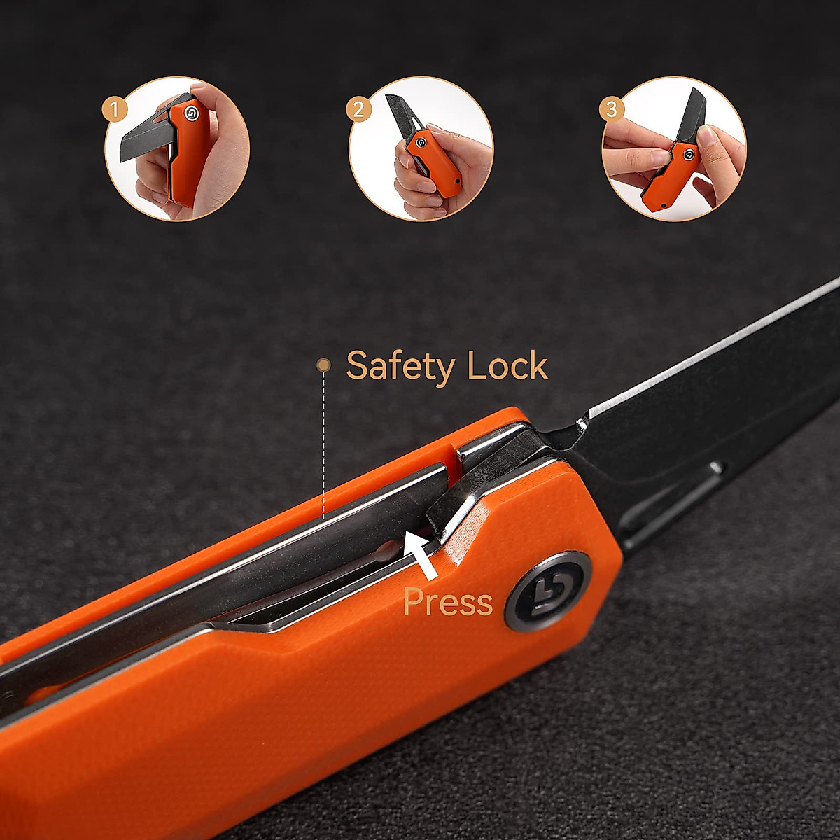 GVDV Small Pocket Knife 1.57 Inch Blade, 9Cr18Mov Stainless Steel Mini Pocket Knives & Folding Knives, Front Flipper EDC Knives for Men Women, Orange